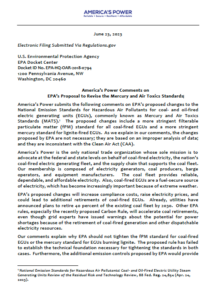 America’s Power Comments on EPA’s Proposal to Revise the Mercury and ...